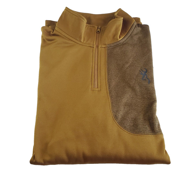 Browning | Shirts | Browning 4 Zip Pullover Mens Large Goldbrown Casual ...